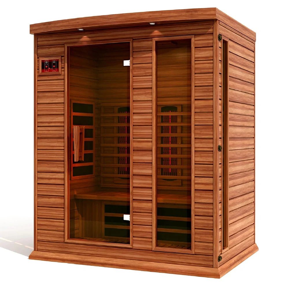 Maxxus 3-Person Cedar Full Spectrum Infrared Sauna – Bluetooth & LED ...